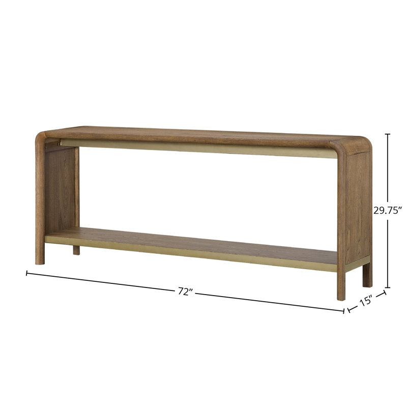Joss & Main Amy Aurora Waterfall 72" Wide Console Table, Latte | Wayfair
